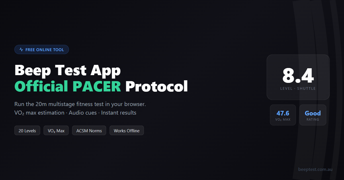 PACER Test Online — Free FitnessGram Beep Test